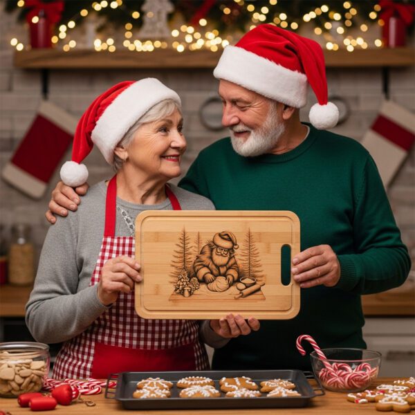Christmas Santa Laser Engraving File, Charcuterie Board Design for ...