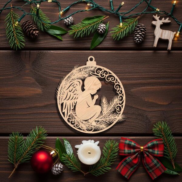 Angel Ornament Laser Design for Christmas, Silhouette Wood Decor ...