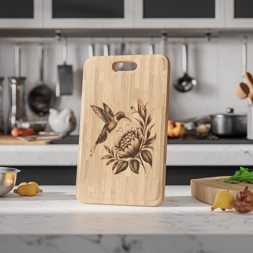 [Free Download] 3D Illusion Hummingbird Charcuterie Board Laser ...