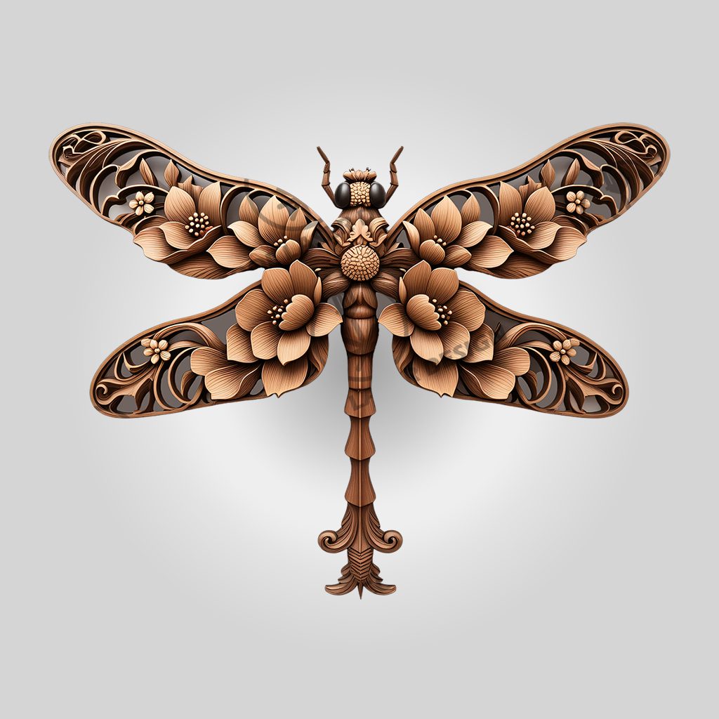 3D Illusion Dragonfly Laser Engraving File, Intricate Wall Art, Home ...