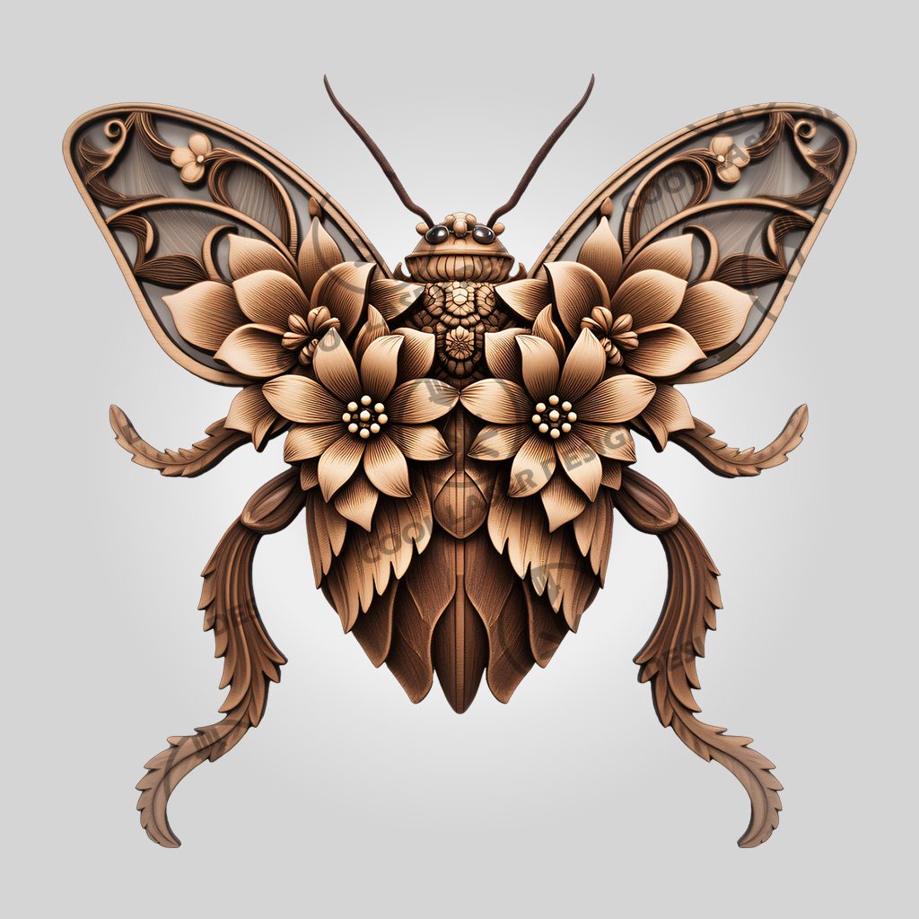 3D Illusion Laser Engraving File, Detailed Flea Design, Unique Optical ...