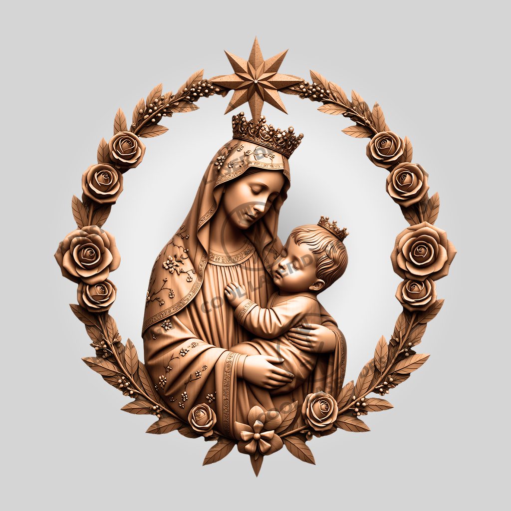 3D Illusion Laser Engraving File, Virgin Mary and Baby Jesus, Religious Art Decor | Cool Laser ...