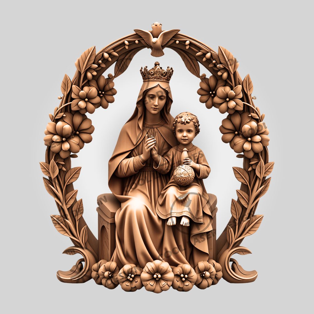 3D Illusion Laser Engraving File, Virgin Mary Baby Jesus, Religious ...