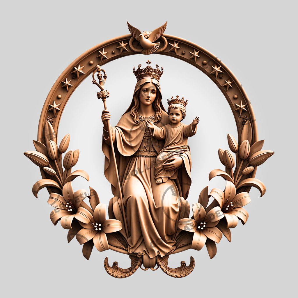 Virgin Mary and Baby Jesus 3D Illusion Laser Engraving File for ...