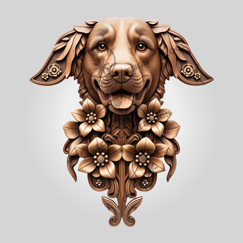 3D Illusion Golden Retriever Laser Engraving File, DIY Dog Home Decor ...