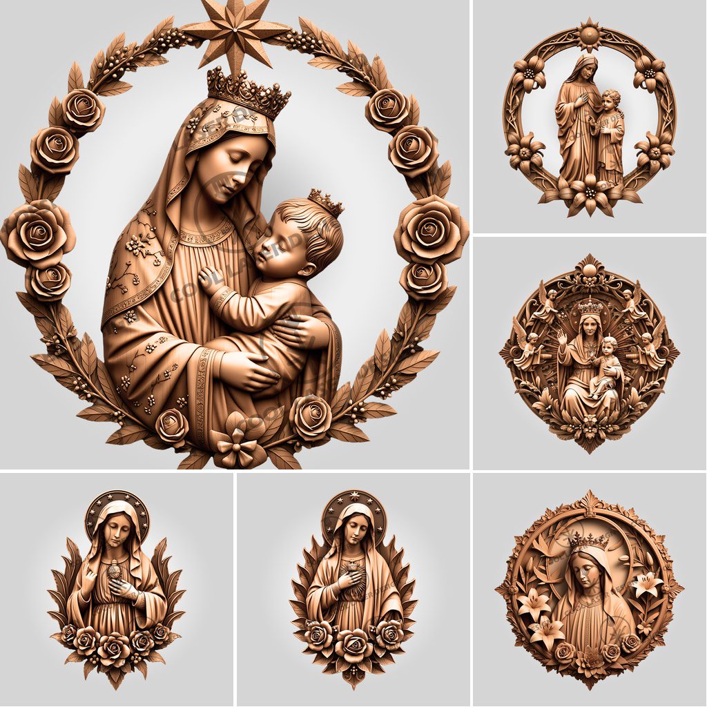 3D Illusion Jesus and Mary Laser Engraving File, Religious Art Decor ...