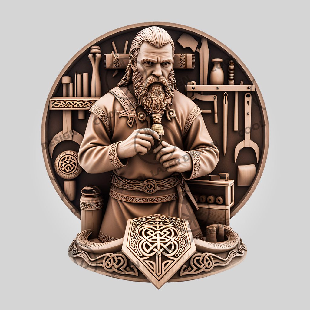 3D Illusion Laser Engraving File, Viking Soldier Art, Scandinavian ...