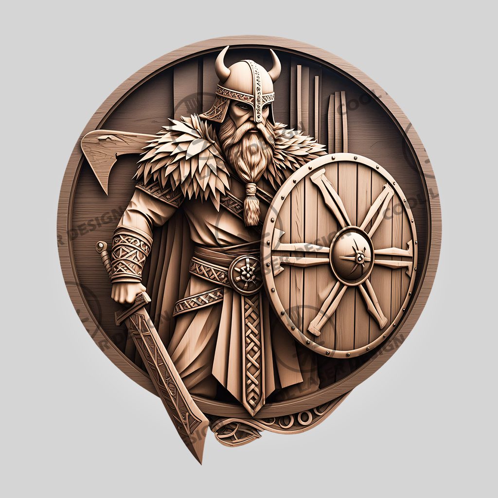 3D Illusion Laser Engraving File, Viking Soldier Wall Art, Digital Home ...