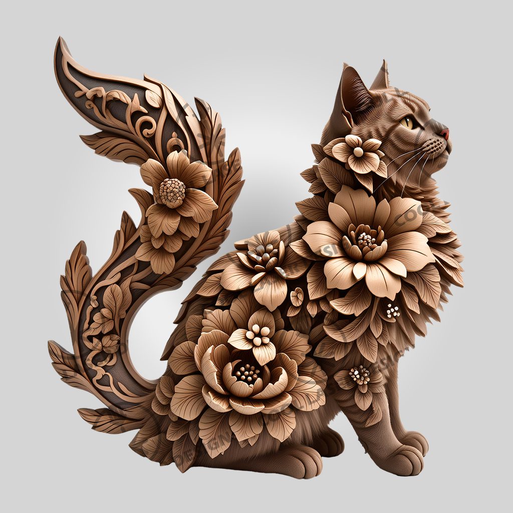 3D Illusion Laser Himalayan Cat Art, Unique Animal Decor, Digital ...