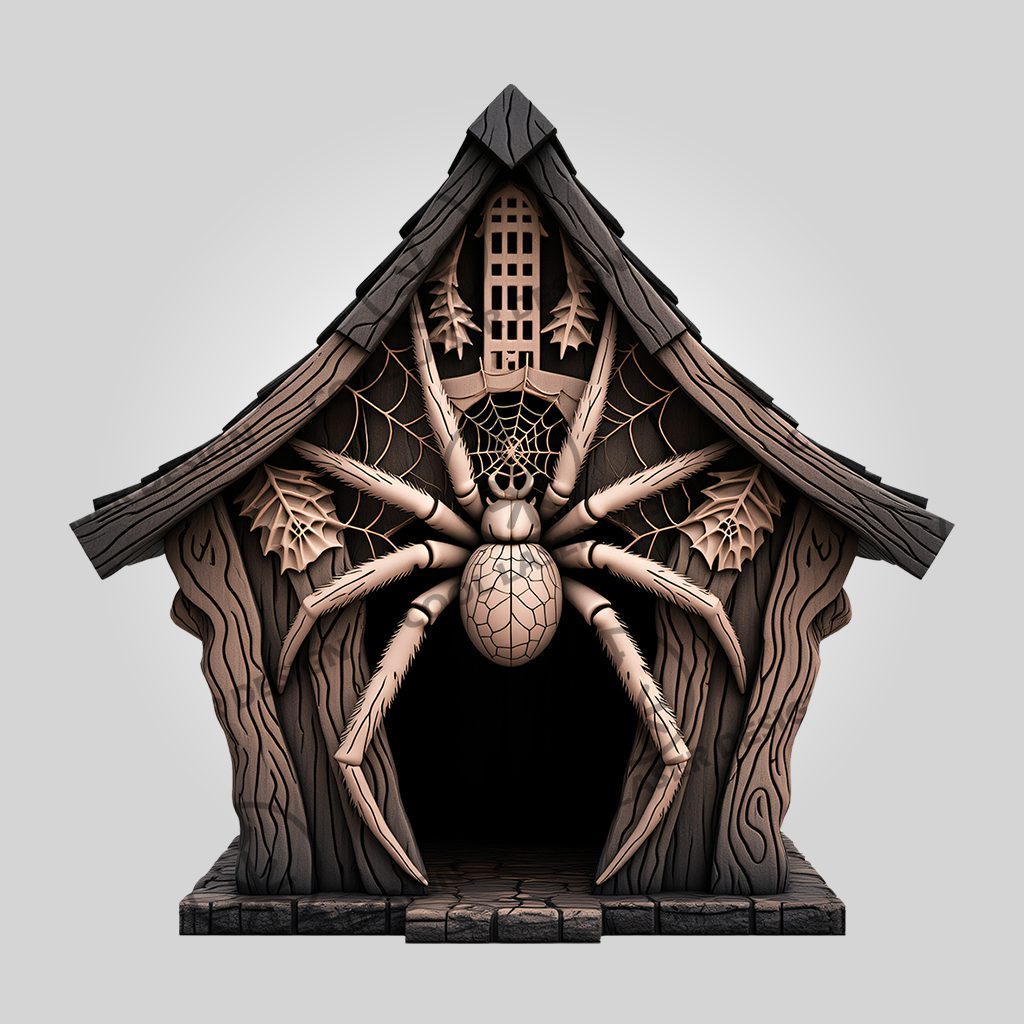 3D Illusion Spiderweb Roof Engraving Design, Halloween Laser File for ...