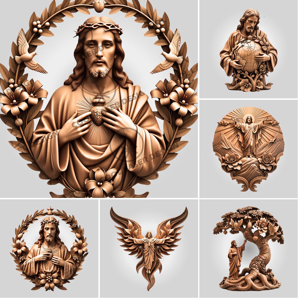 3D Jesus Illusion Laser Engraving Bundle, Christian Art Designs for ...
