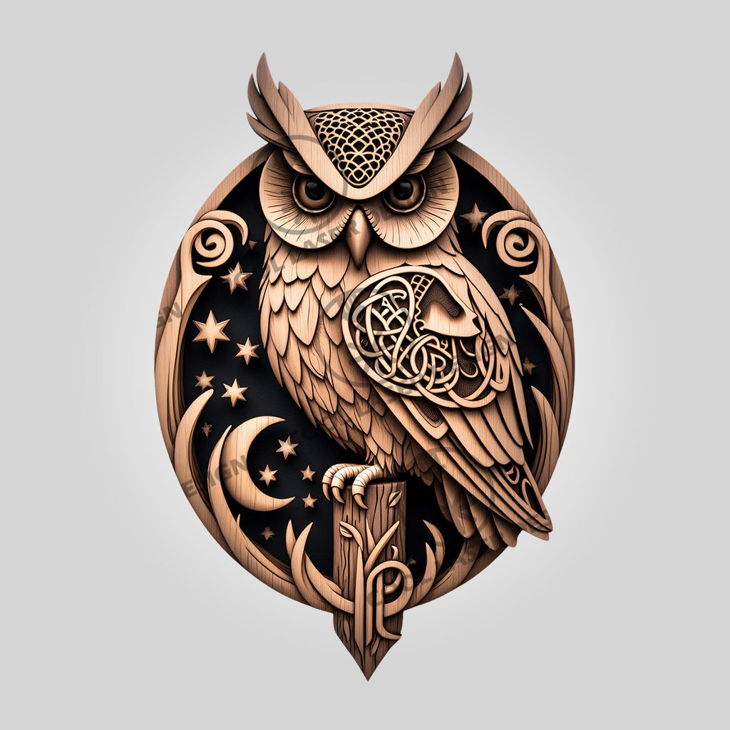 3D Owl Laser Engraving File, Halloween Moonlit Design, Illusion Art ...