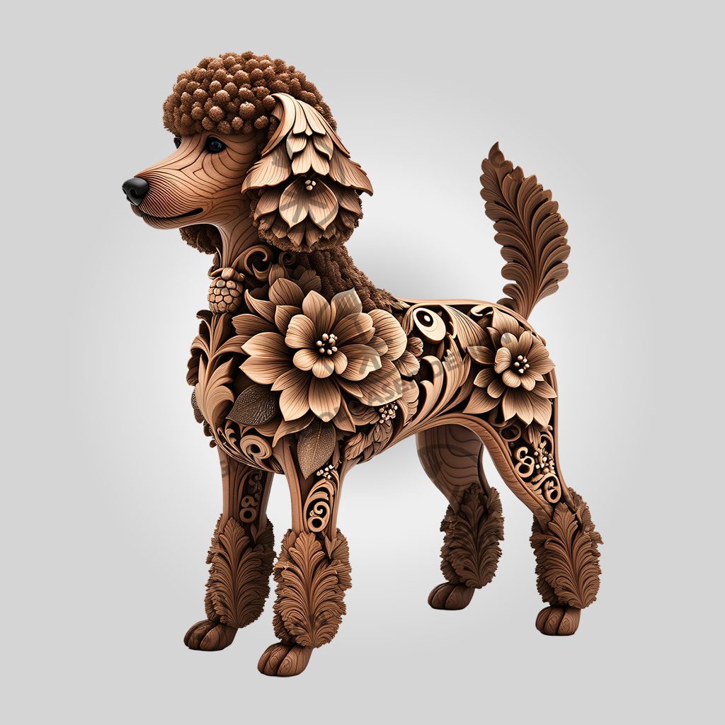 3D Poodle Illusion Laser Engraving File, Digital Dog Art for Home Decor ...