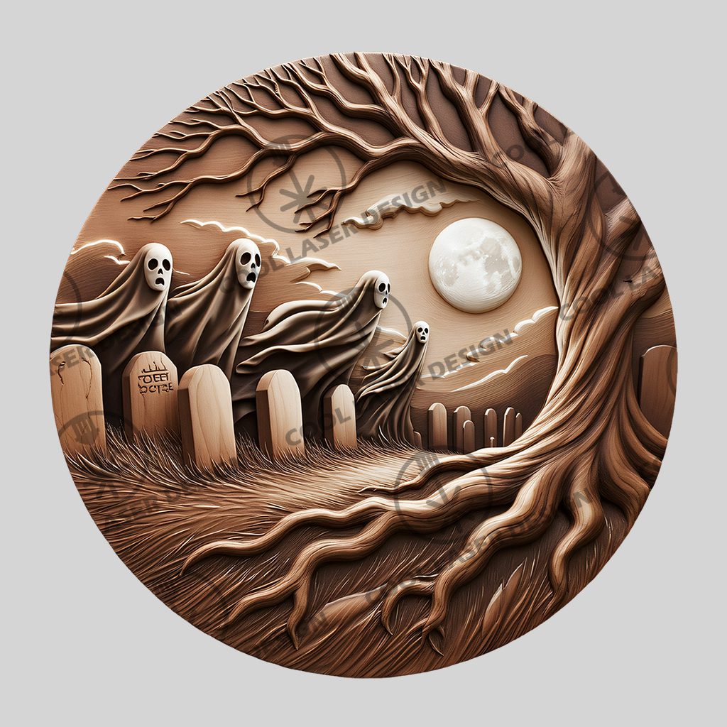 Halloween 3D Ghost Illusion Laser Engraving File, Spooky Ghost ...
