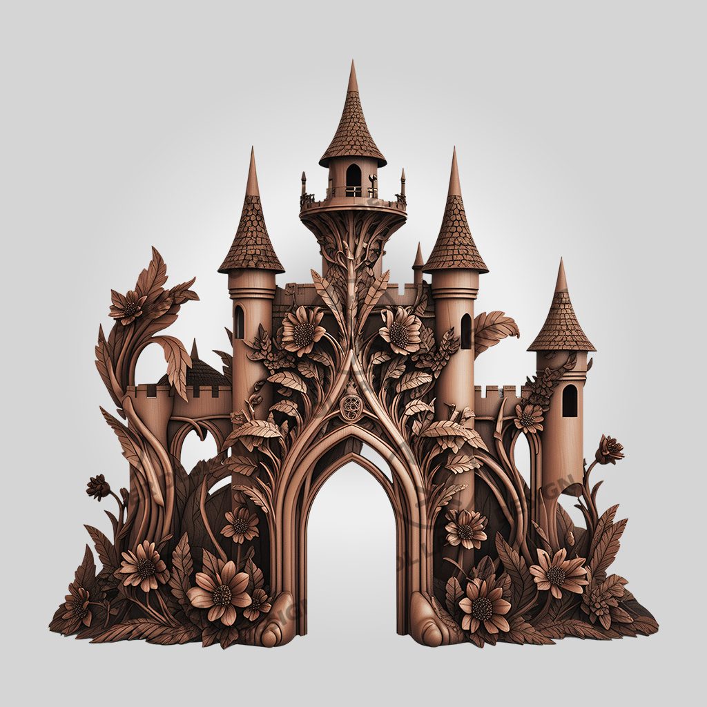 Halloween 3D Illusion Wooden Castle Facade, Laser File for Glowforge ...