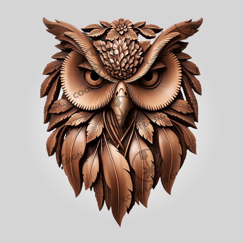 Halloween 3D Owl Head Laser File, Wooden Illusion Carving for Glowforge ...