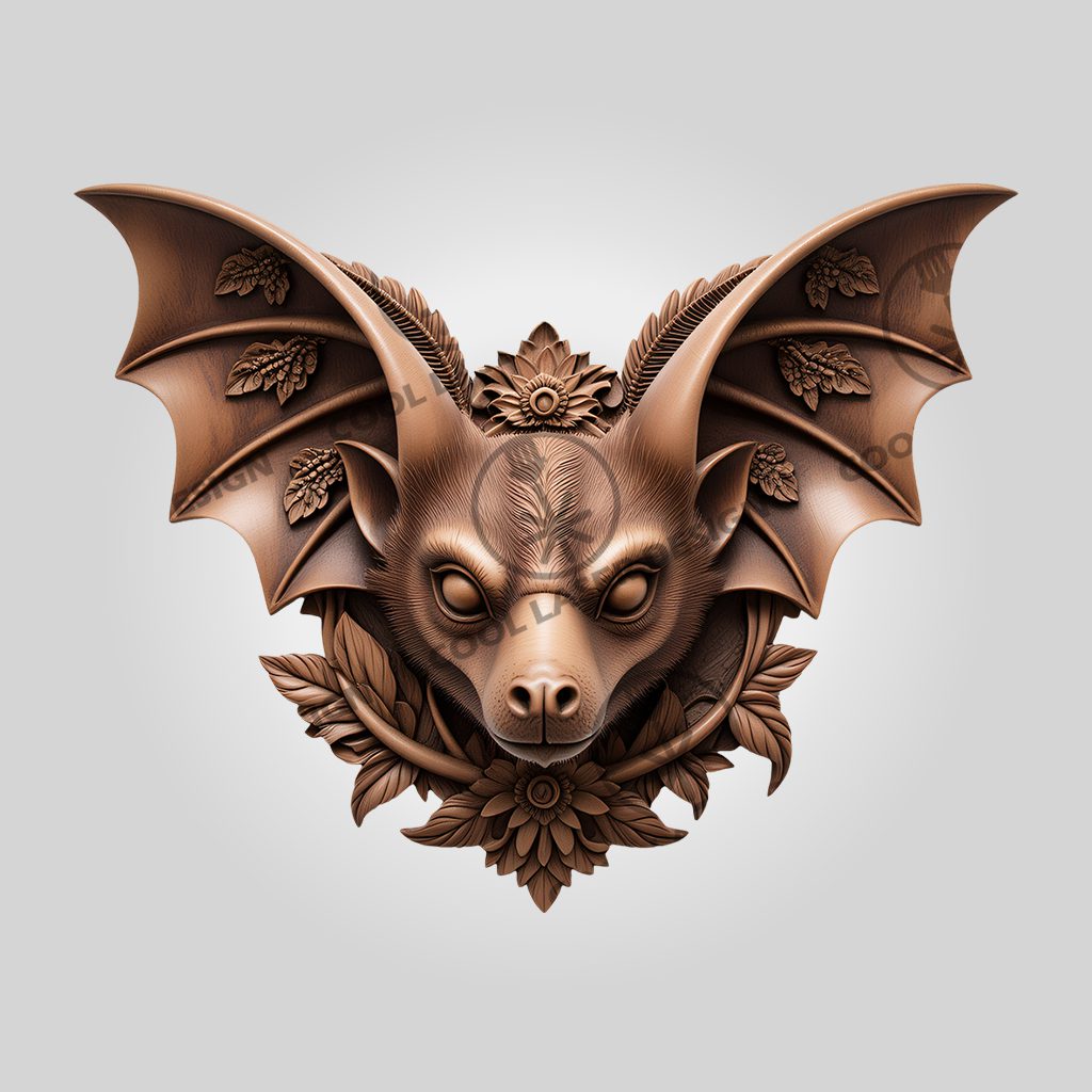 Halloween Bat Head 3D Illusion Laser File, Glowforge Ready Wood Carving ...
