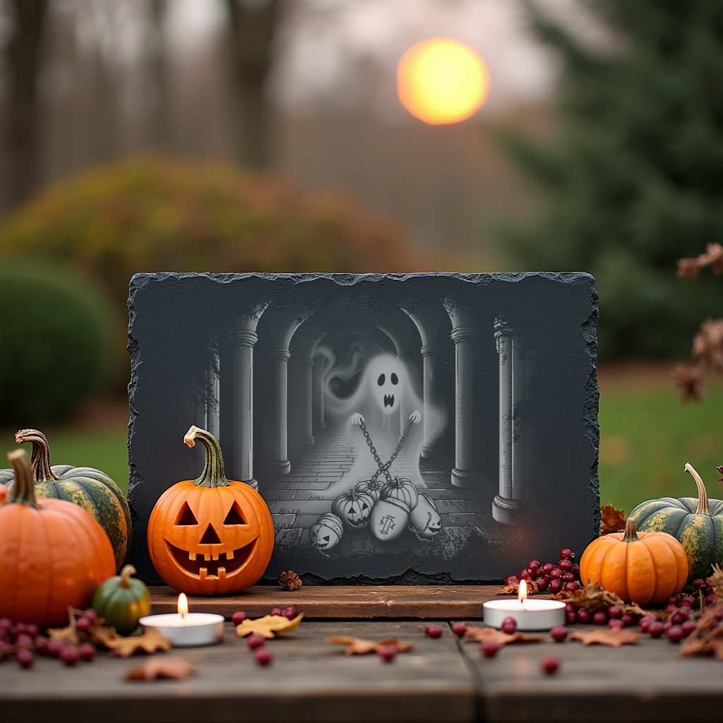 Spooky Slate Cheese Board, Custom Ghost Charcuterie Tray, Halloween ...