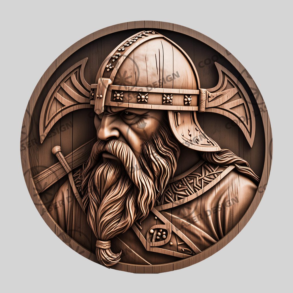 Viking Soldier 3D Illusion Laser Engraving Design, Unique Wall Art ...