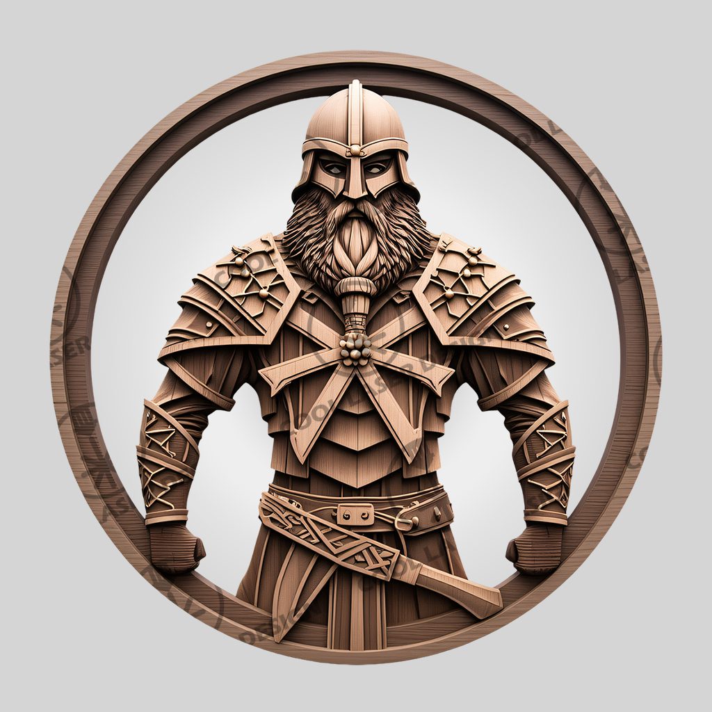 Viking Soldier 3D Illusion Laser Engraving File, Detailed Armor Design ...