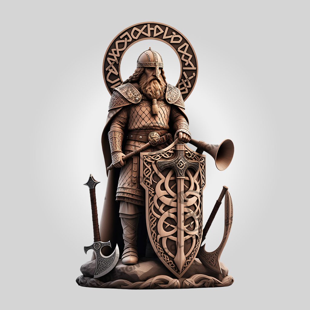 Viking Warrior 3D Illusion Laser Engraving File, Norse Art LED Lamp ...