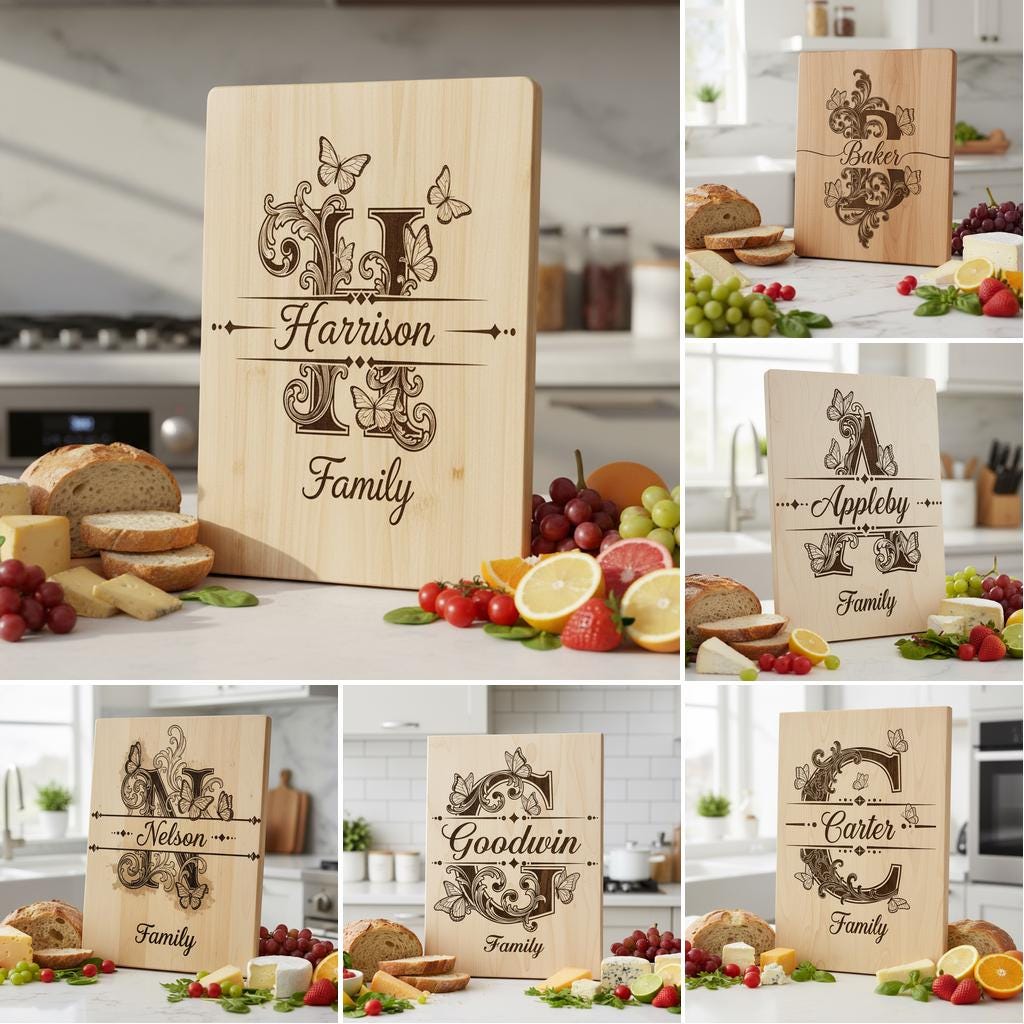 Monogram Bundle for Chopping Boards, 52 Vintage Engraving Designs ...