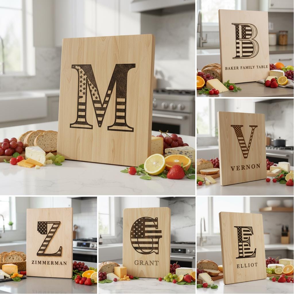 Personalized Monogram Alphabet Engraving for Charcuterie Board with ...